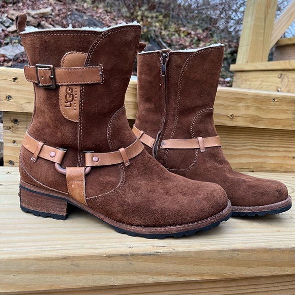 UGG | Shoes | Ugg Chestnut Suede Moto Boots | Poshmark